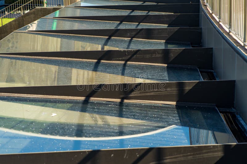 High-tech Architecture Glass Roof. External Structure of Glass Roof in ...