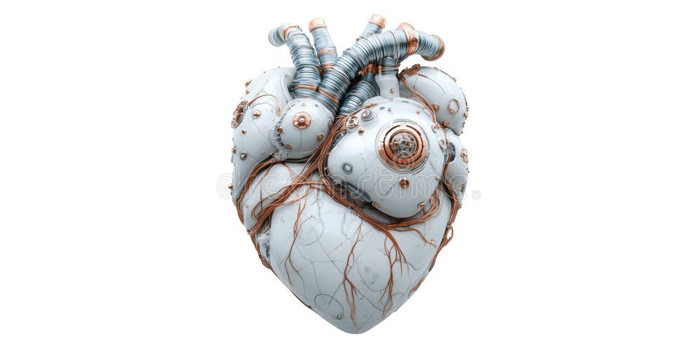 High-Tech Artificial Heart with Cybernetic Elements Isolated on ...