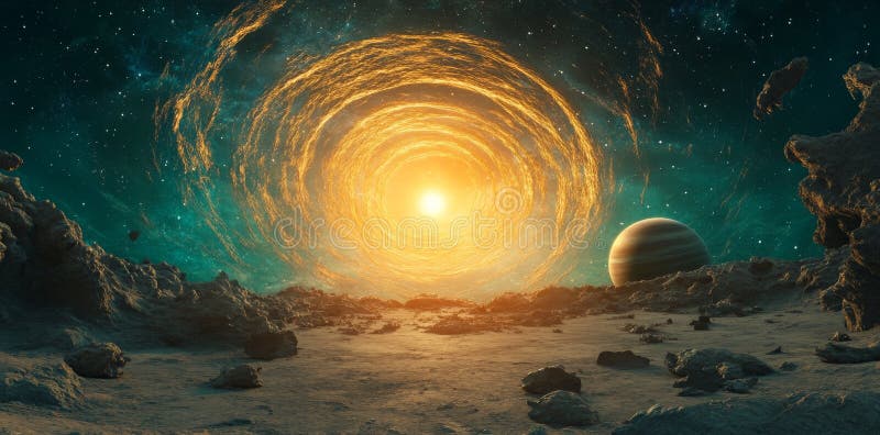 A High-tech Artificial Planet Encircled by Ethereal Rings of Light ...