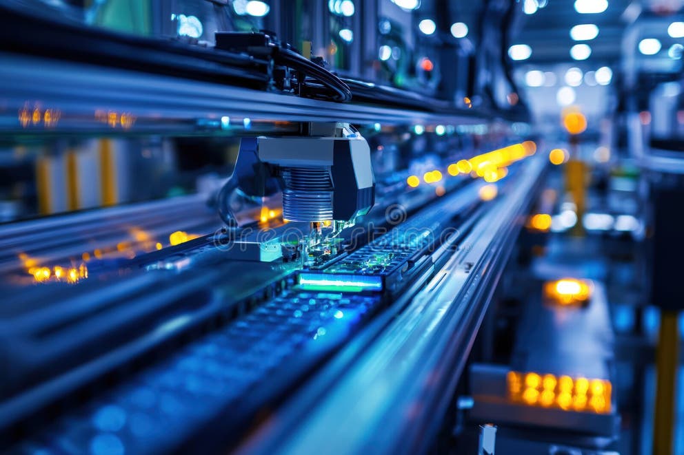 High Tech Assembly Line Featuring Advanced Automation and Industrial ...