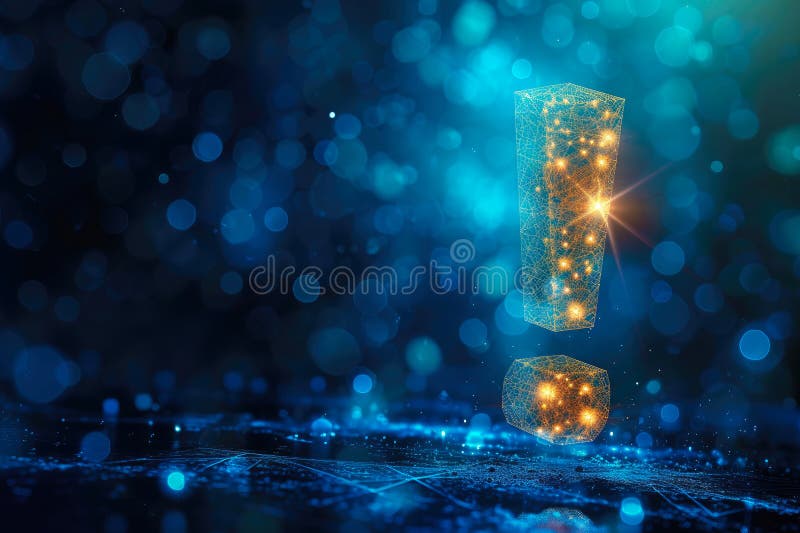 High-Tech Attention Symbol: Abstract Polygonal Exclamation. Stock ...