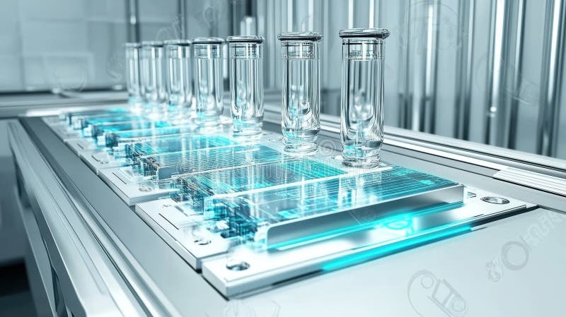 Futuristic Bio-Manufacturing Process Stock Illustration - Illustration ...