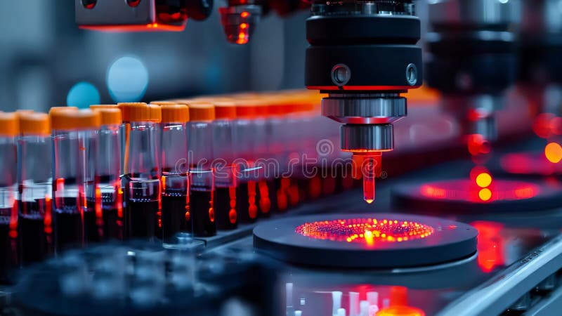 High-tech Automated Lab Equipment Processing Samples Stock Video ...