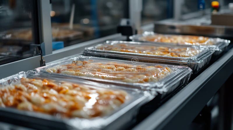 Automated Packaging Machine for Ready-to-Eat Meal Production Stock ...