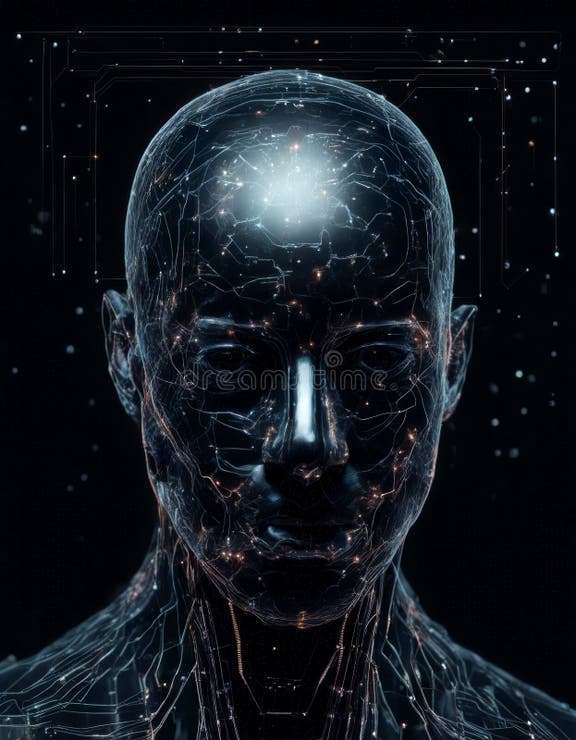 High Tech Background Brain Minimalist Human Black Technology ...