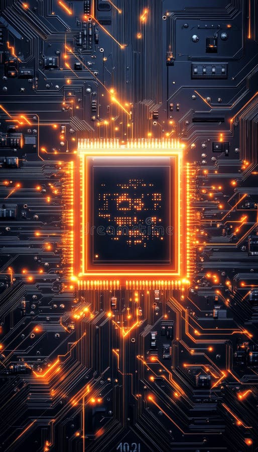 High Tech Background with a High Resolution Circuit Pattern on an ...