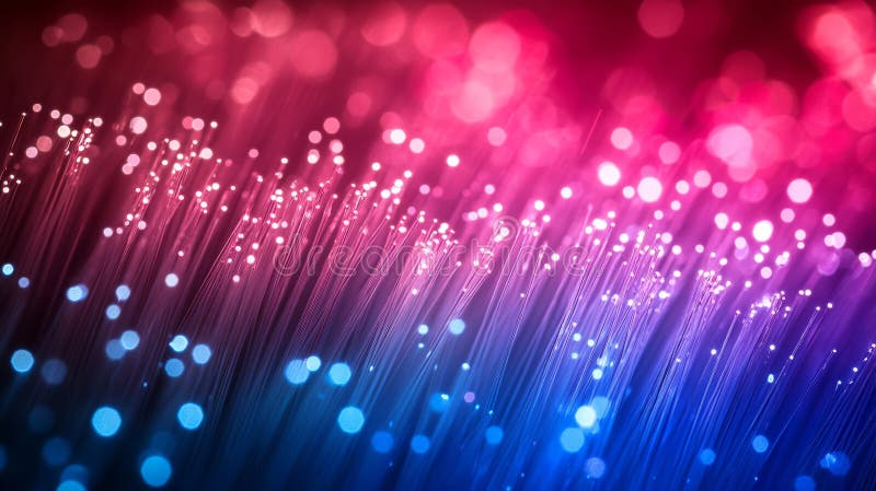 A High-tech Background with Shining Fiber Optic Cables, Dynamic Light ...
