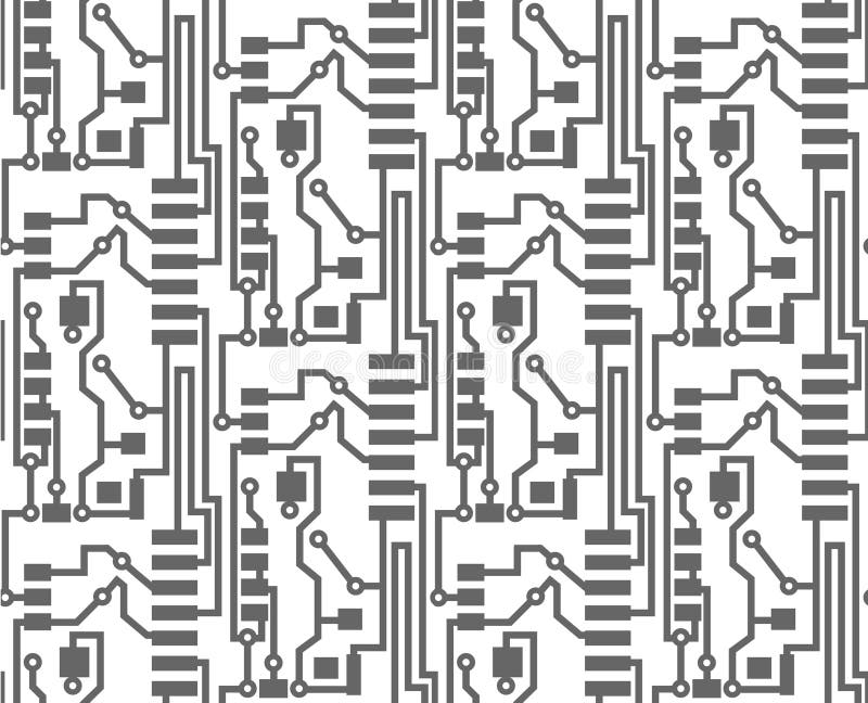 Gray Circuit Diagram on White Background Stock Vector - Illustration of ...