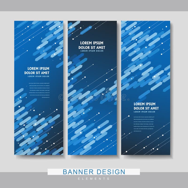 High-tech Banner Set Template Design Stock Vector - Illustration of ...