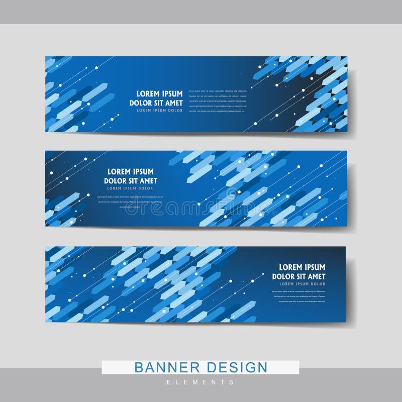 High-tech Banner Set Template Design Stock Vector - Illustration of ...
