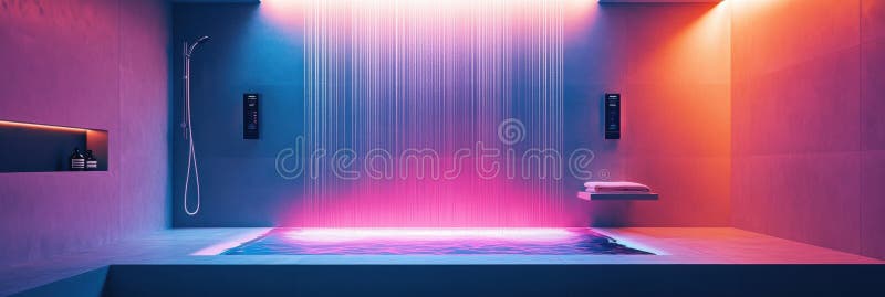 This High-tech Bathroom Showcases a Sleek Smart Shower System with a ...