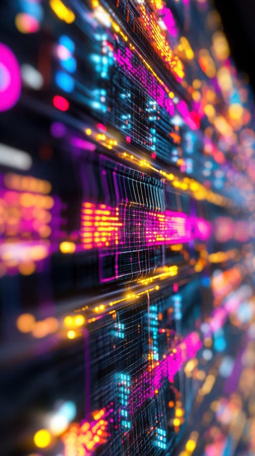 High-tech Big Data Infrastructure Wall Featuring Real-time Dashboards ...