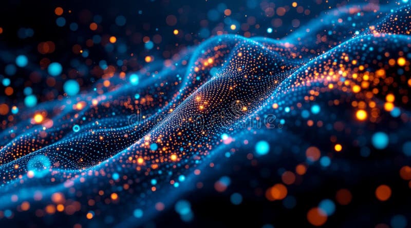 High-Tech Big Data Visualization Futuristic 3D Particle Network Stock ...