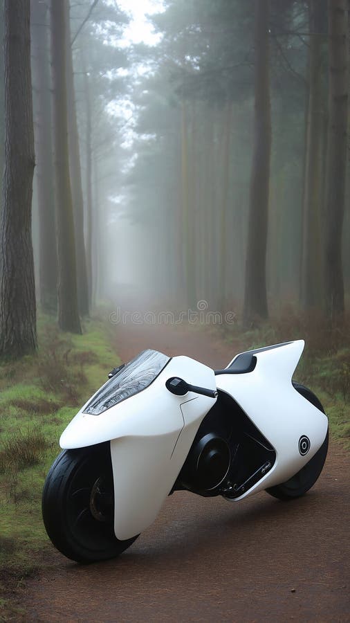 High-tech Bike Resting on a Scenic Pathway in a Tranquil Forest ...