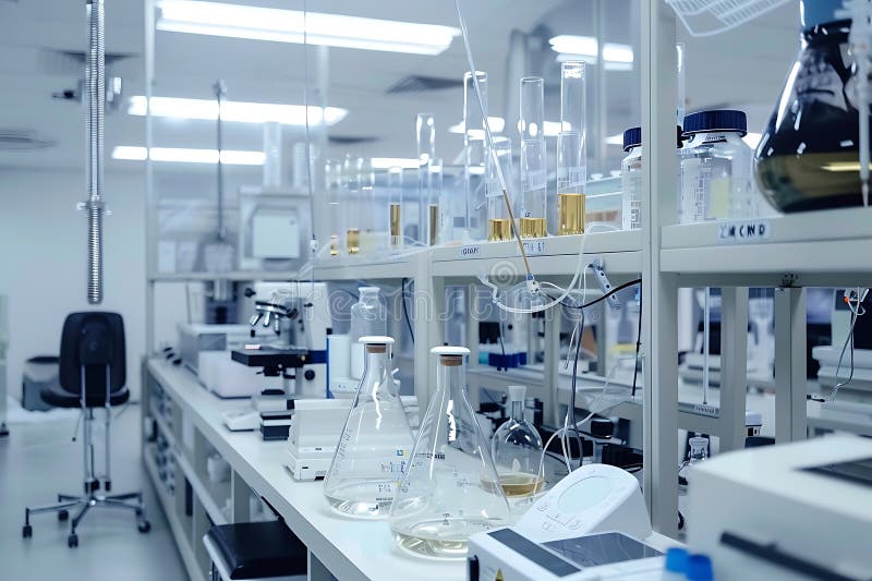 High-Tech Bio Lab with Modern Research Facilities Stock Illustration ...