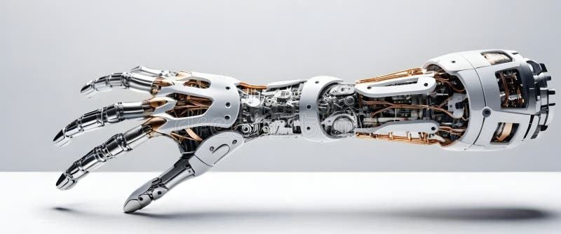 High-tech Bionic Arm with Glowing Circuits and Intricate Metallic ...