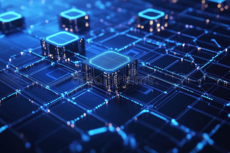 High-tech Blockchain Concept Showcasing Interconnected Network Nodes in ...