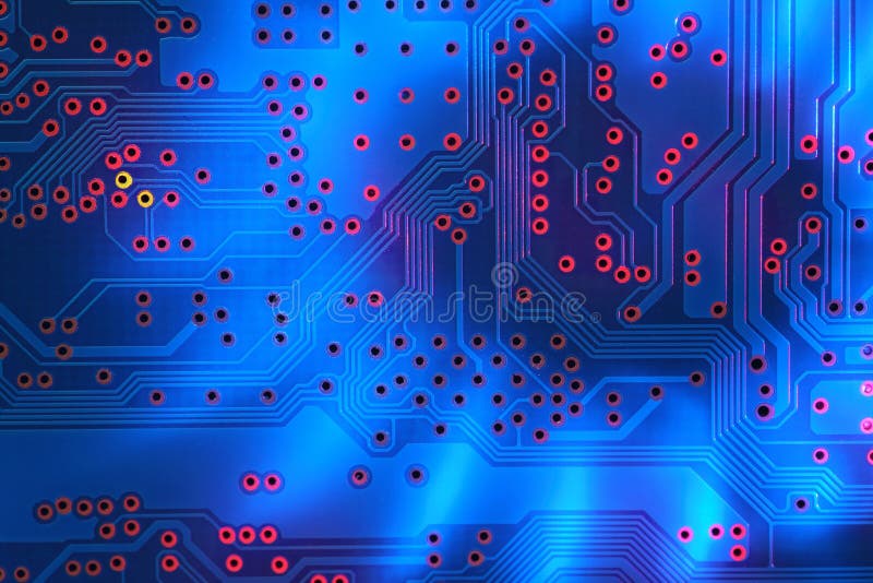 High Tech Blue Electronic Circuit Board Background Stock Photo - Image ...