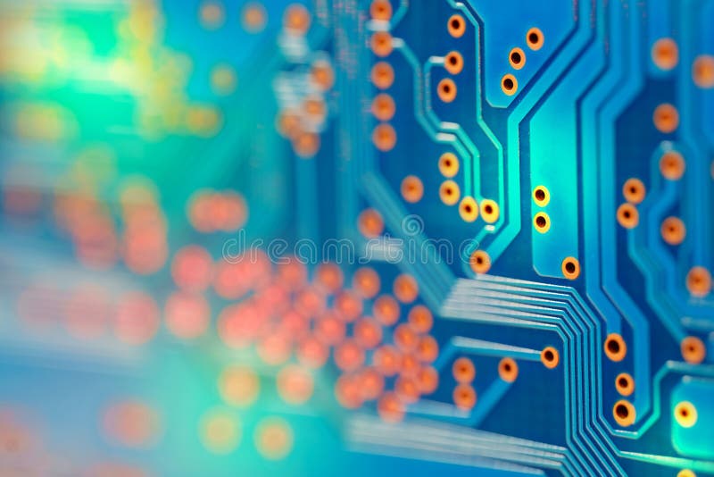 High Tech Blue Electronic Circuit Board Stock Image - Image of industry ...