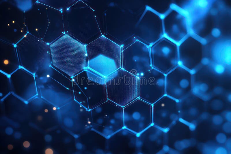 High-Tech Blue Hexagonal Background for Innovation Stock Image - Image ...