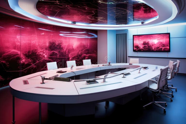 High-tech Boardroom with Touch-sensitive Surfaces Stock Illustration ...