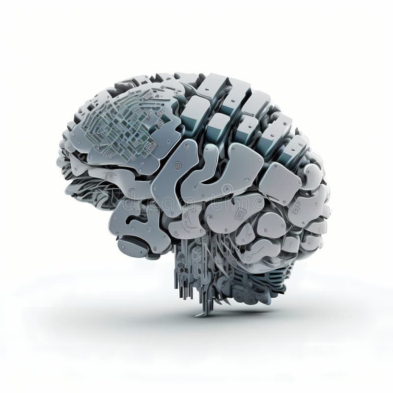High Tech Brain Robot. Generative AI Stock Illustration - Illustration ...