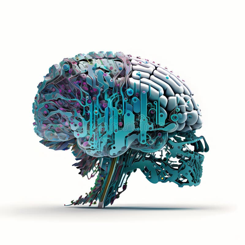 High Tech Brain Robot. Generative AI Stock Illustration - Illustration ...