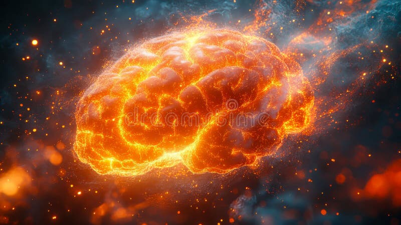 A High-tech Brain Surrounded by Glowing Neural Connections and ...