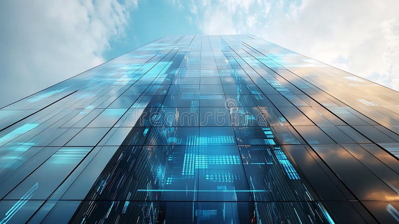 High-Tech Building Facade stock illustration. Illustration of ...