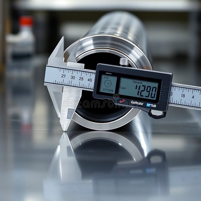 High Tech Caliper Measuring the Outer Diameter of a Stainless Steel ...
