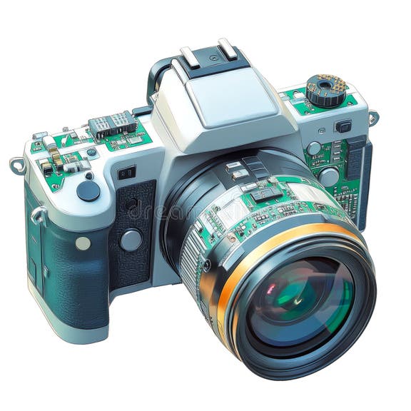 High-Tech Camera Concept. Circuitry is Visible. Technology Innovation ...