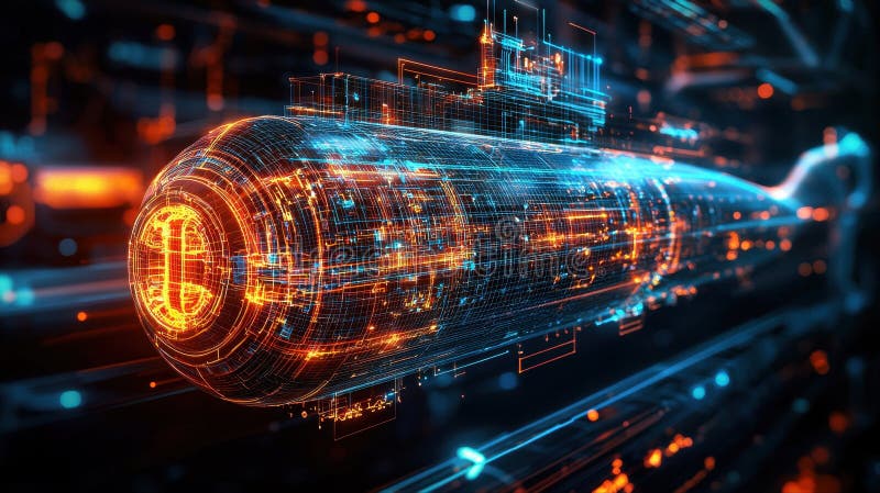 High-tech Camera Featuring a Unique Digital Pattern Reflecting ...