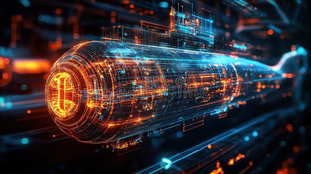 High-tech Camera Featuring a Unique Digital Pattern Reflecting ...