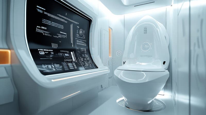 High-Tech Capsule Restroom with Digital Controls Stock Image - Image of digital, design: 356685105