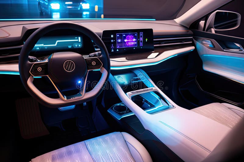 High-tech Car Interior, with Touchscreens and Other Advanced Features ...