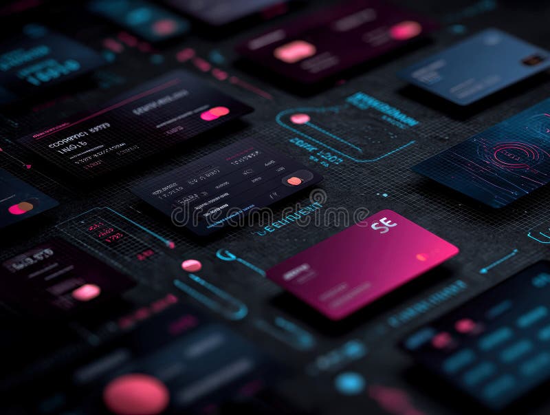 High-tech Card Visual for Tech Integration Ad, Featuring Glowing ...