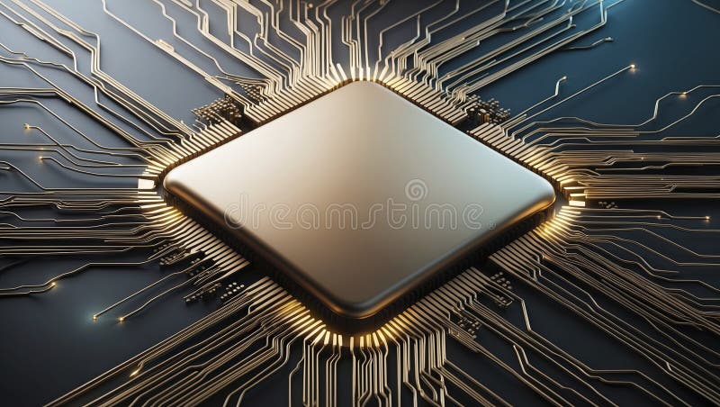 High-tech Central Computer Processor CPU Concept Stock Illustration ...