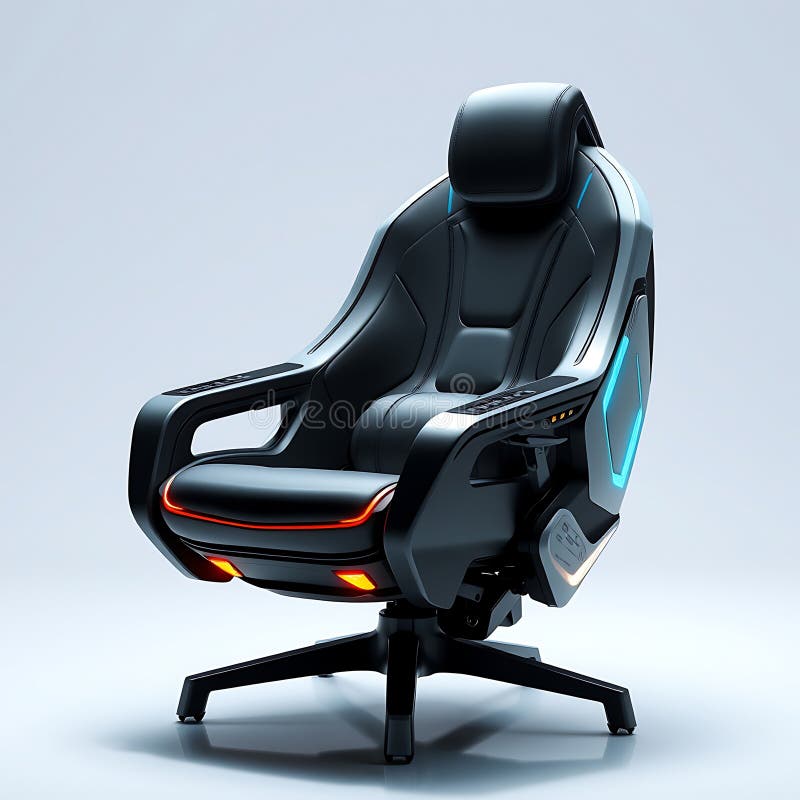 A High Tech Chair with Smart Adjustments and Futuristic Lines Stock ...