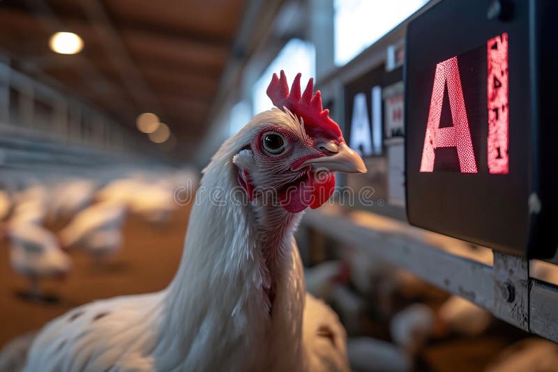 A High-tech Chicken Farm Managed by Artificial Intelligence. Control ...