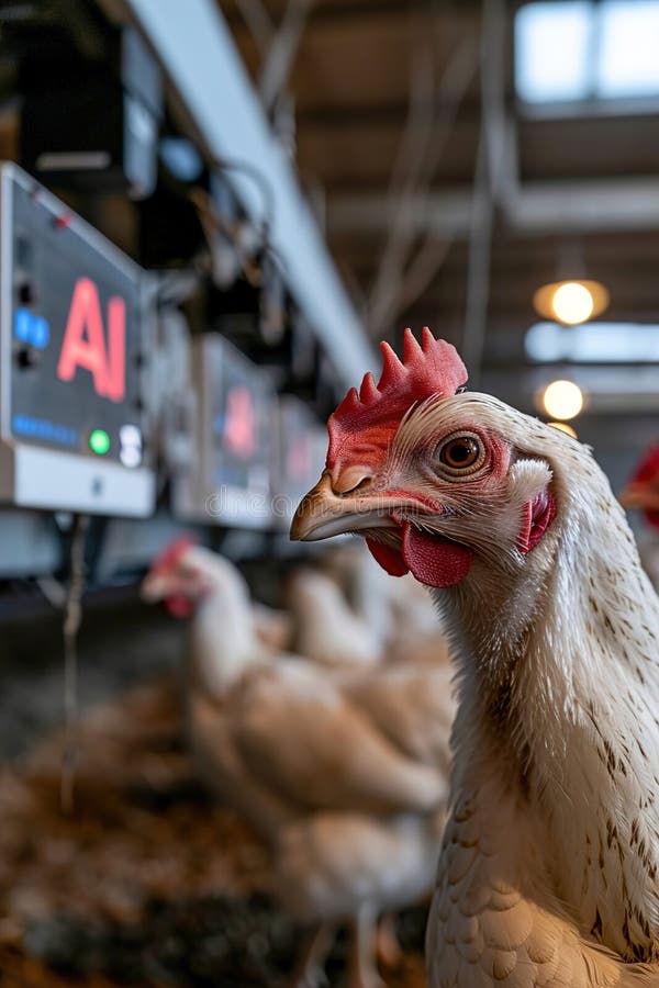 A High-tech Chicken Farm Managed by Artificial Intelligence. Control ...