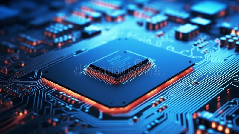 High-tech Chip Making for Contemporary Robots Stock Illustration ...