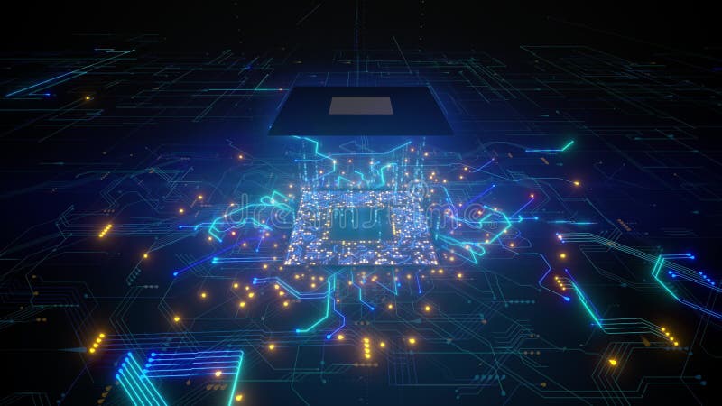 High Tech Chip Over Circuit Board Loop Stock Footage - Video of board ...