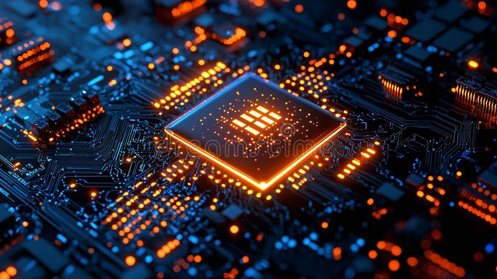 High-tech Chips and Circuit Boards Close-up Stock Photo - Image of ...