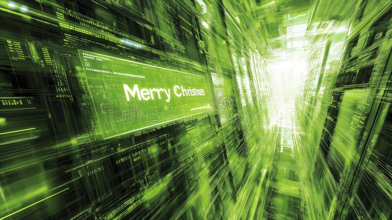 A High-tech Christmas Greeting Featuring a Glowing Screen and Festive ...