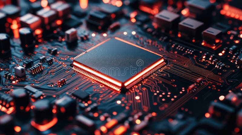 High-Tech Circuit Board Background with Intricate Electronic Patterns ...