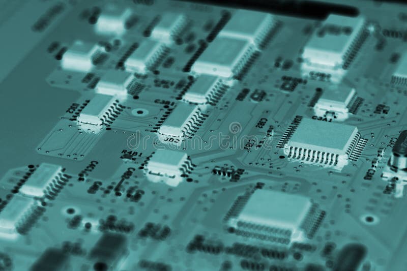 High Tech Circuit Board Close Up, Macro. Concept of Information ...