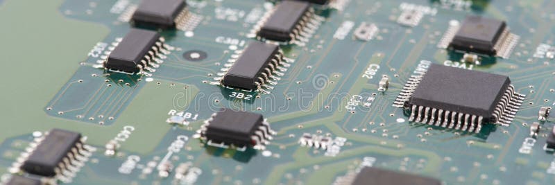 High Tech Circuit Board Close Up, Macro. Concept of Information ...