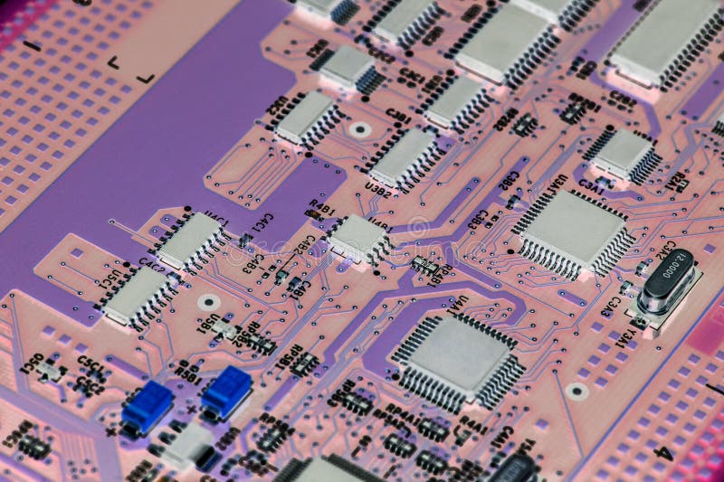 High Tech Circuit Board Close Up, Macro. Concept of Information ...