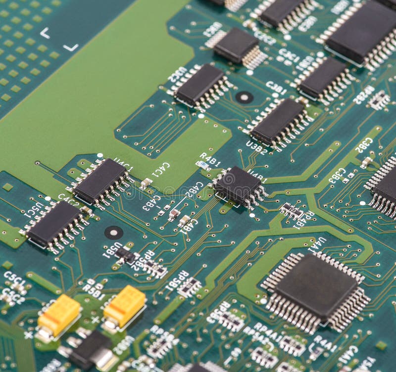 High Tech Circuit Board Close Up, Macro. Concept of Information ...