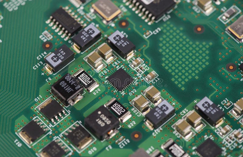 High Tech Circuit Board Close Up, Macro. Concept of Information ...